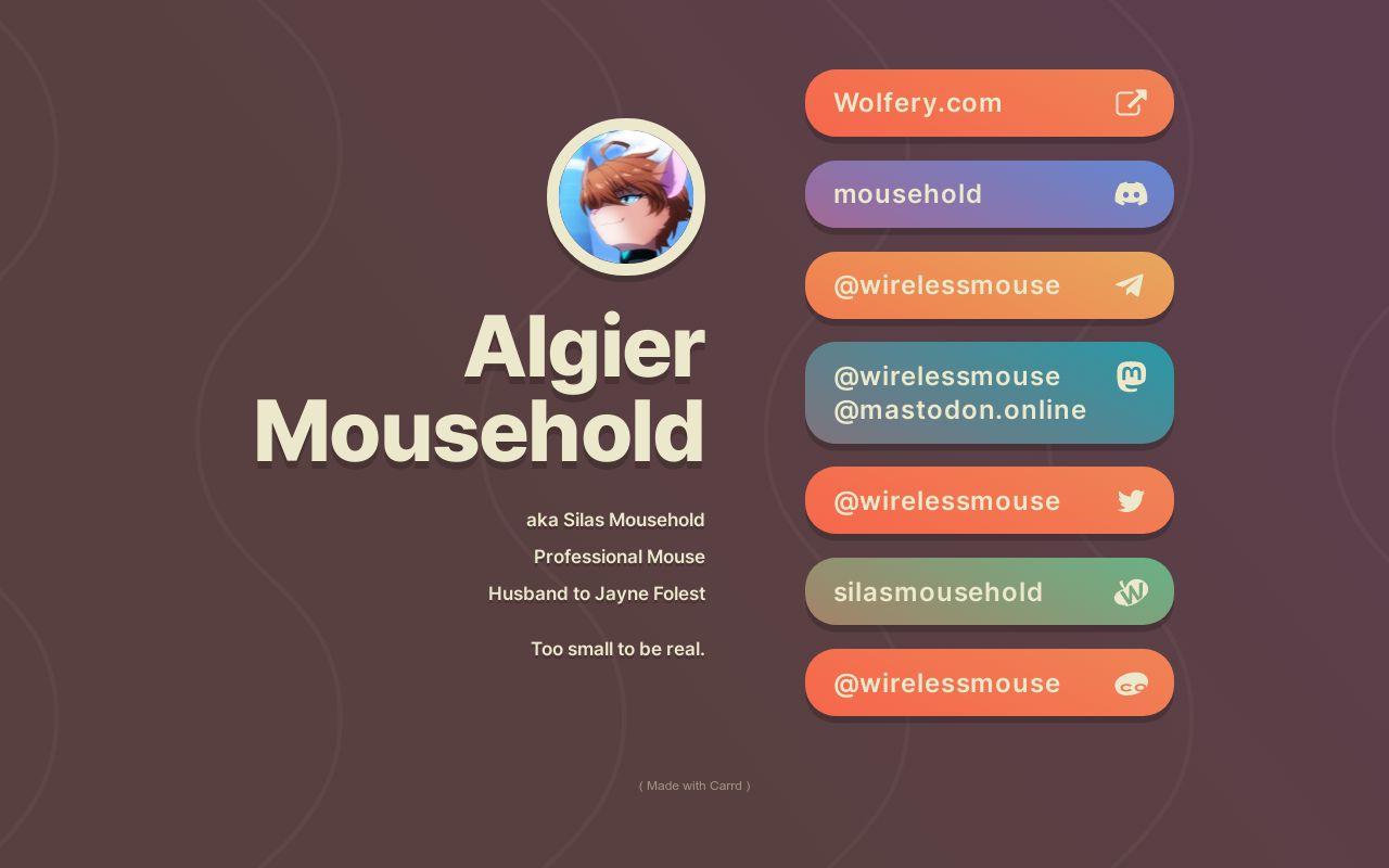 Algier Mousehold, Professional Mouse